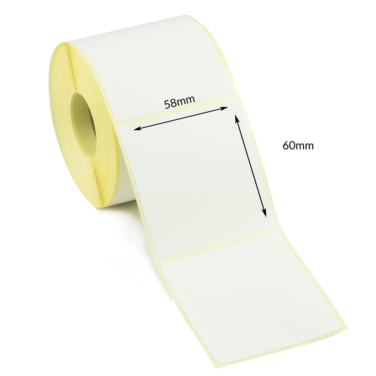58 x 60mm Direct Thermal Labels - Permanent Adhesive — CDM Labels Ltd