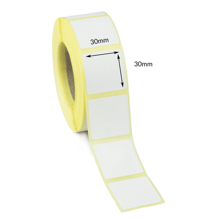 30mm x 30mm Direct Thermal Labels, Permanent adhesive. 6 x Rolls of 2 ...